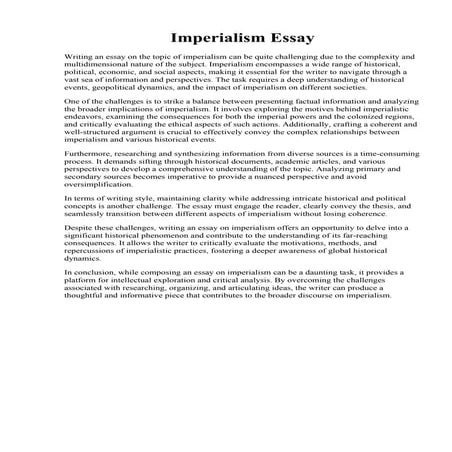 Imperialism Essay.pdf | Business | Business and Finance