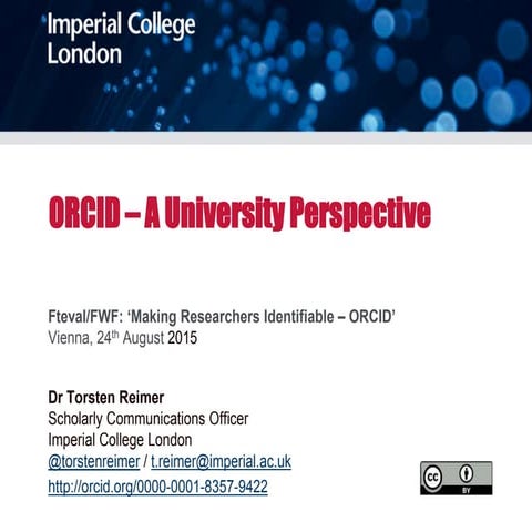 ORCID - A University Perspective | PPT