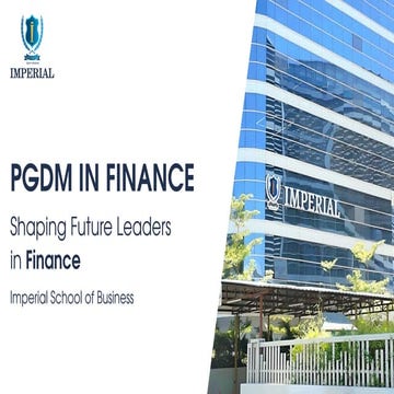 PGDM in Finance at Imperial | Finance Analyst & Banking Careers | PDF