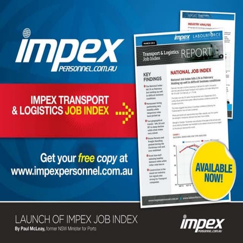 ImpEx Job Index launch at CBFCA by Paul McLeay | PPT