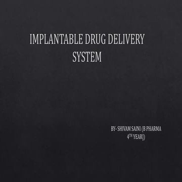 Drug delivery systems | PPT