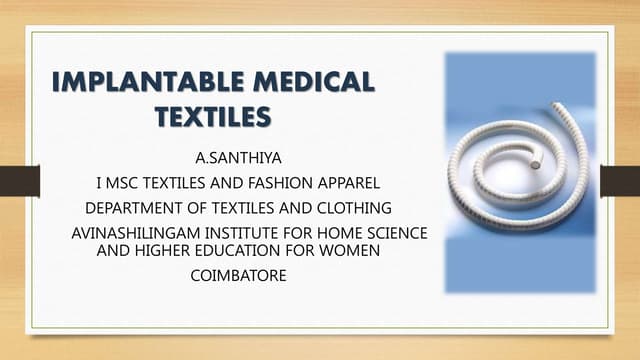 Medical textile Presentation | PPTX