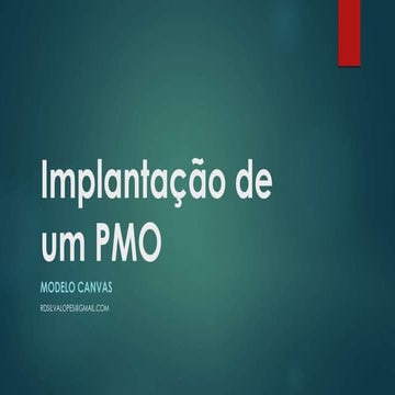 Implantação de um PMO modelo Canvas | PPT