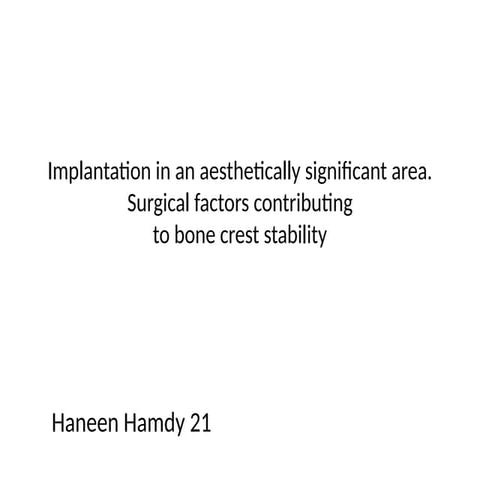 Implantation in an aesthetically significant area.pptx