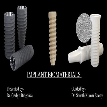 IMPLANT BIOMATERIALS in dentistry and prosthodontics | PPTX