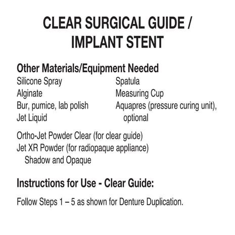 Clear Surgical Guide / Implant Stent | PDF