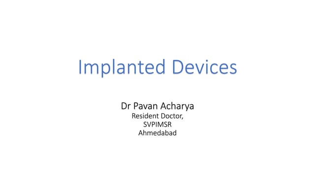 Implantable Cardioverter Defibrillators -ICD | PPTX