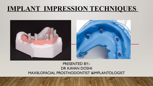 Impression techniques in implants | PPTX