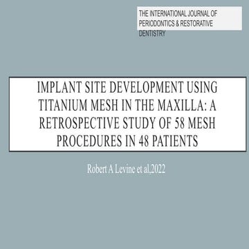 Implant Site Development Using Titanium Mesh in the.pptx
