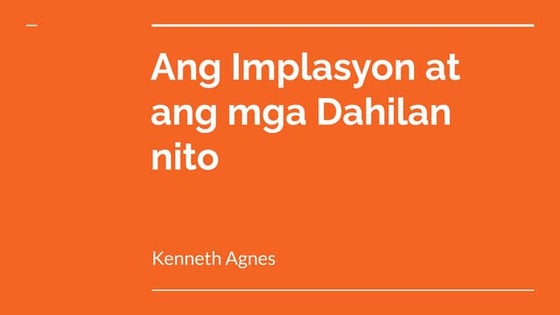 Epekto at solusyon sa implasyon | PPTX