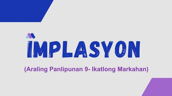 Implasyon | PPTX