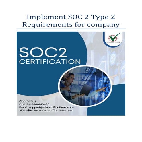 Implement SOC 2 Type 2 Requirements for company | PDF