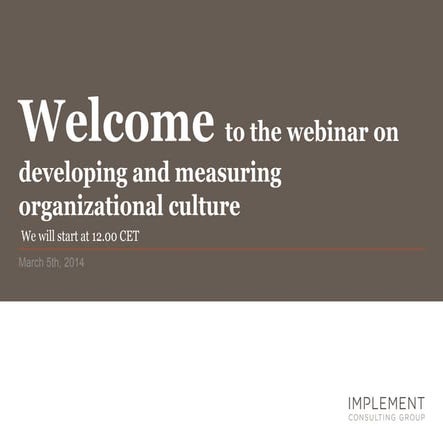 Implement lunch webinar organisational culture handout | PDF