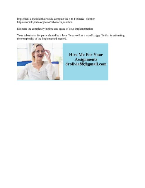 Implement A Method That Would Compute The N Th Fibonacci Number Pdf 4140