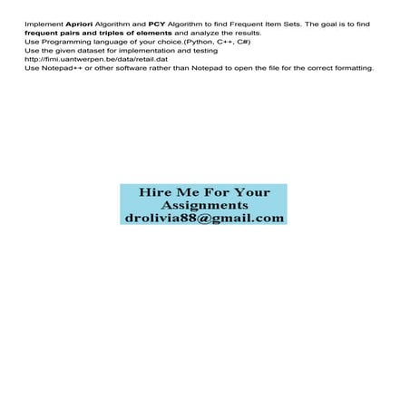 Implement Apriori Algorithm And Pcy Algorithm To Find Frequepdf 
