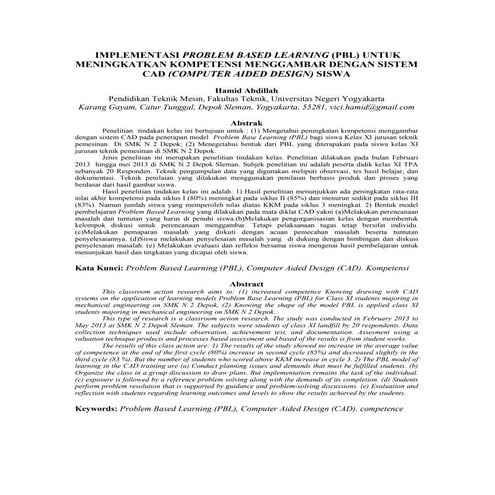Implementasi problem based learning | PDF