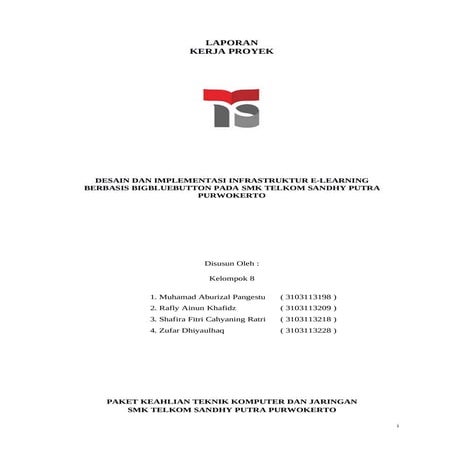 LAPORAN KERJA PROYEK E-LEARNING | PDF