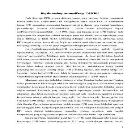 Implementasi Fungsi DPD RI | DOCX