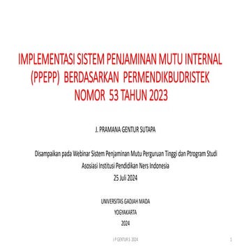 Implementasi Kebijakan SistemPenjaminan Mutu Internal DIKTI (PPEPP) Berdasarkan ...