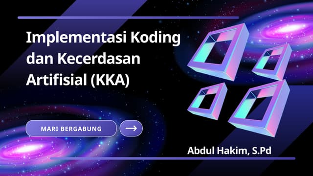 PPT MATERI KODING DAN KECERDASAN ARTIFISIAL UNTUK PEMBELAJARAN | PPTX