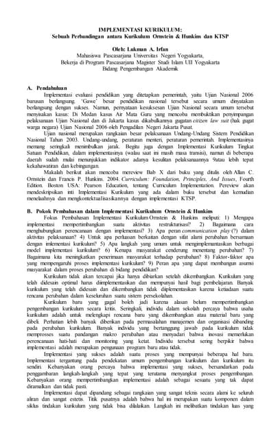 Implementasi Kurikulum | PDF