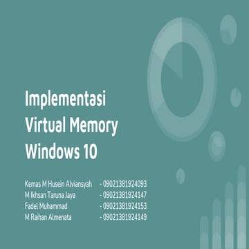 Implementasi virtual memory windows 10 | PPT
