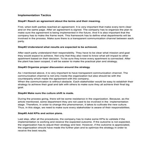 Implementation Tactics | PDF