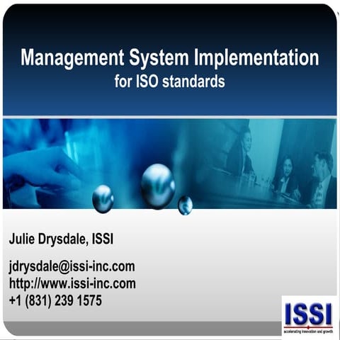 Management System Implementation for ISO Standards | PPT