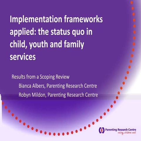 Implementation frameworks applied | PPT