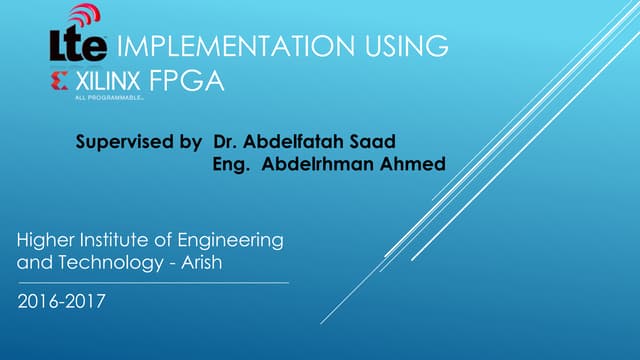 LTE implementation using XILINX FPGA | PPT LTE implementation using XILINX FPGA | PPT