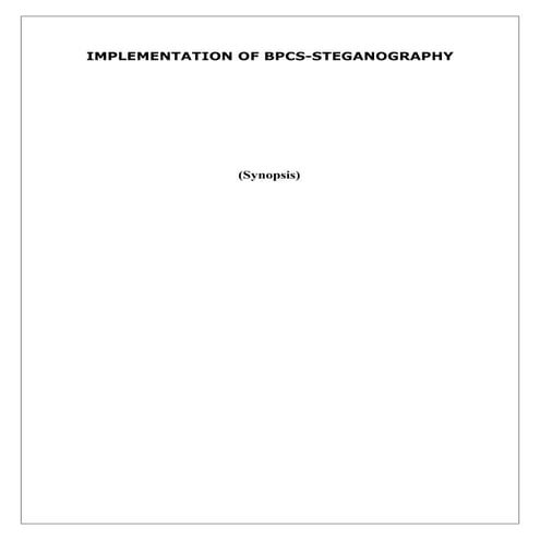 Implementation of bpcs steganography (synopsis) | DOC | Internet ...
