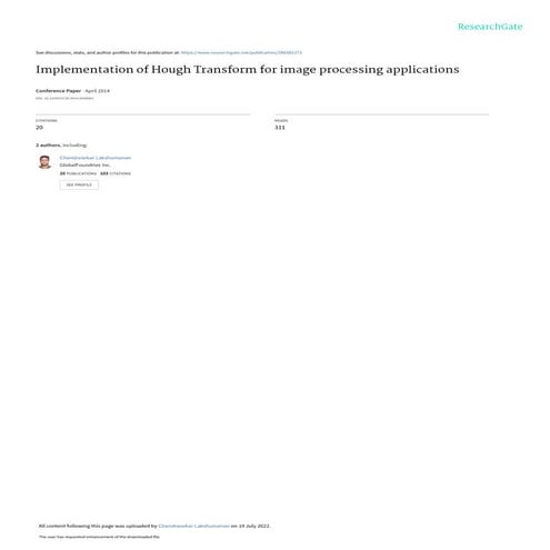 Implementationofhoughtransformforimageprocessingapplicationspdf