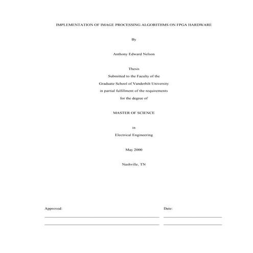 Implementation Of Image Processing Algorithms On Fpga Hardware Pdf