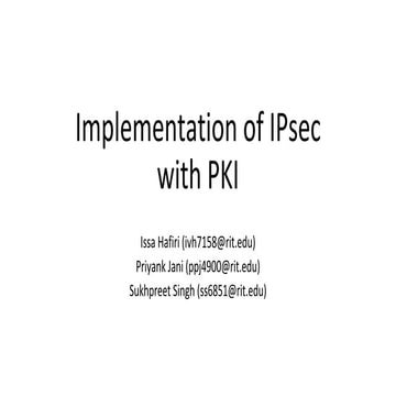 Implementation of IPsec with PKI | PPTX