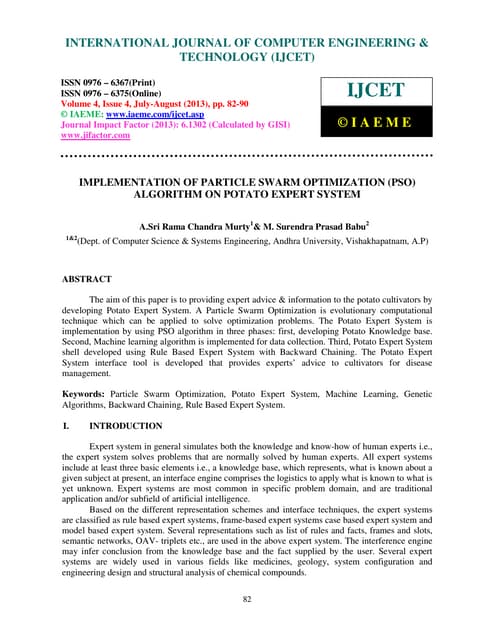 Implementation Of Particle Swarm Optimization Pso Algorithm On Potato 0268