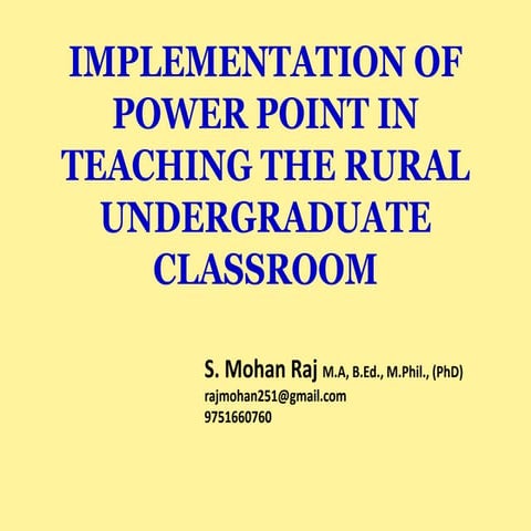 Implementation of PowerPoint in the Rural Undergraduate classroom ...