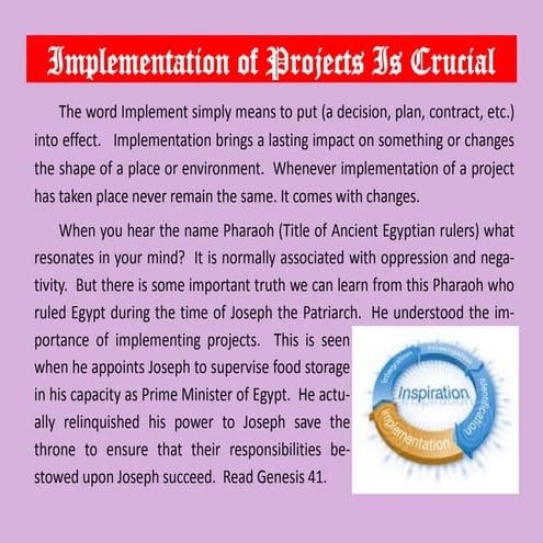 Implementation of projects is crucial | PPT