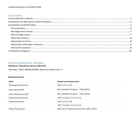 Implementation of Scom 2016 | PDF