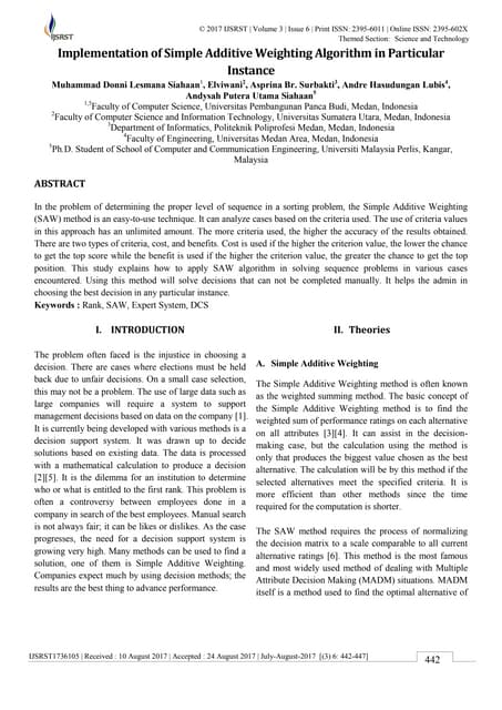 Methods of Weighting in Multicriteria Decision Making | PPT