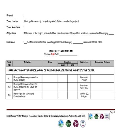 Implementation plan template | PPT