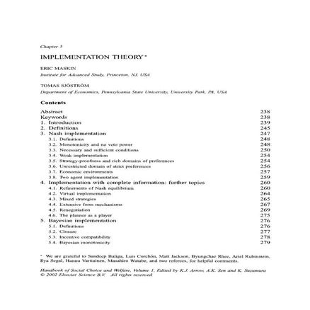 Implementation theory published_version | PDF