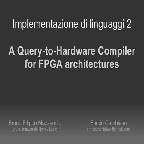A query-to-hardware compiler for FPGA architectures | PDF