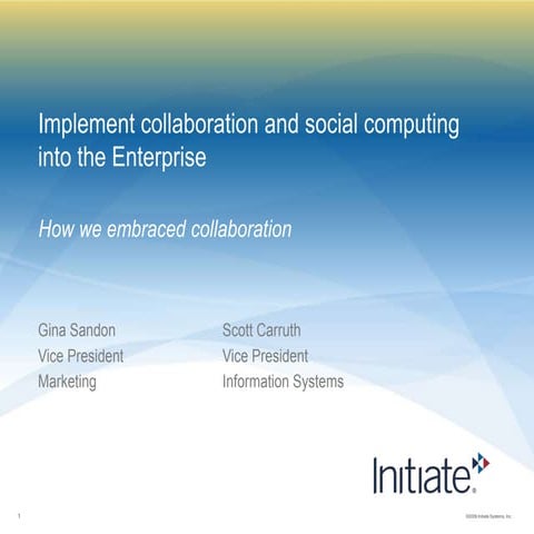 Implementing Collaboration And Social Computing Into The Enterprise ...