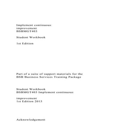 Implement continuous improvementBSBMGT403Student Work.docx