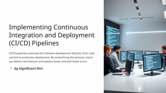 Implementing Continuous Integration And Deployment Cicd Pipelinespptx