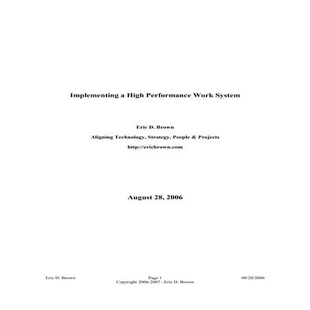 Implementing a high performance work system | PDF