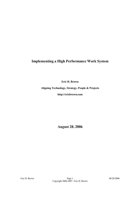 High performance work system (hpws) | PPTX