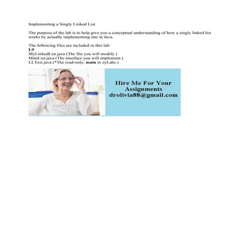 Implementing A Singly Linked List The Purpose Of The Lab Is To Help Gipdf 