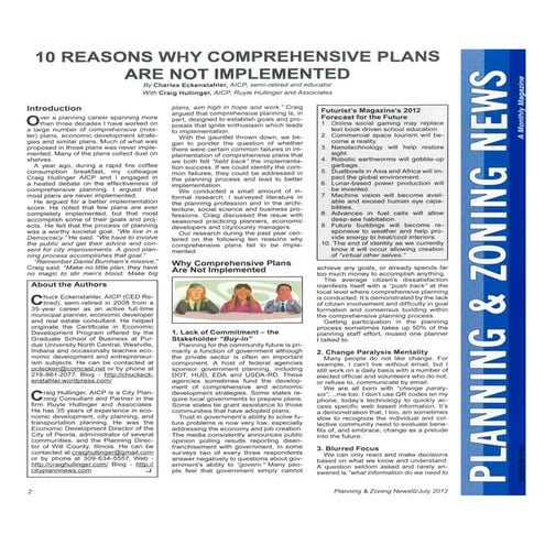 Implementing Comprehensive Plans | PDF
