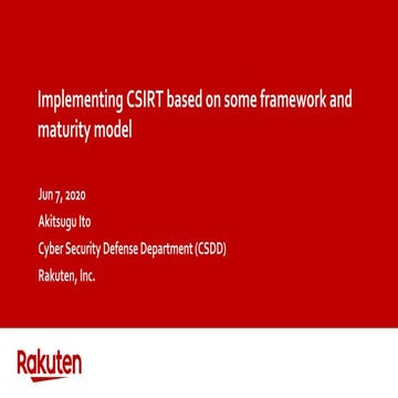 Implementing CSIRT based on some frameworks and maturity model | PPTX